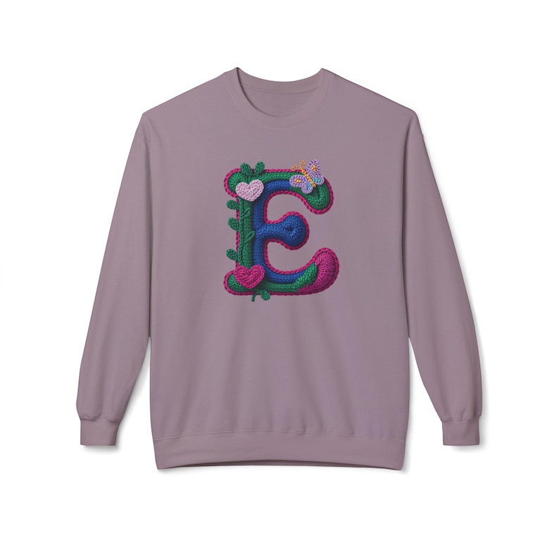 Letter E Floral Monogram Sweatshirt | Embroidered Style Initial ...