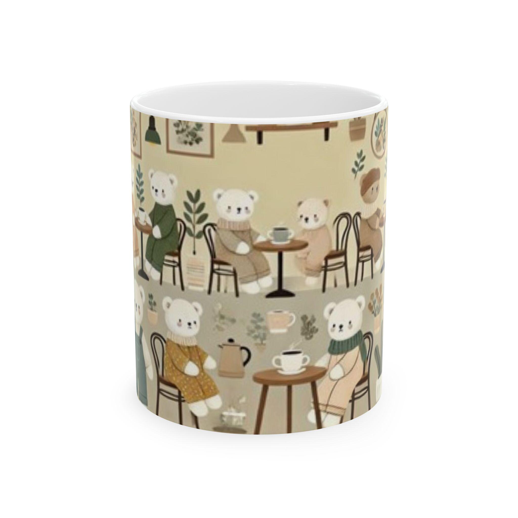 Teddy Bear in the Coffee Shop Mug, Coffee Lovers Mug, Popular Drinkware ...