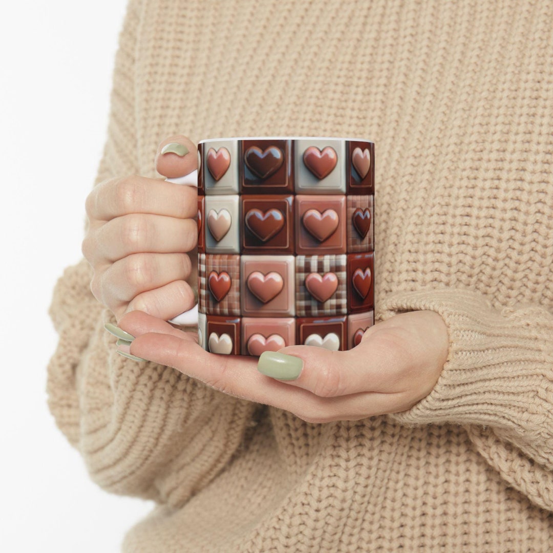 Heart Pattern Mug, Heart Mug, Gift for Her Him, Gift for Family, Gift ...