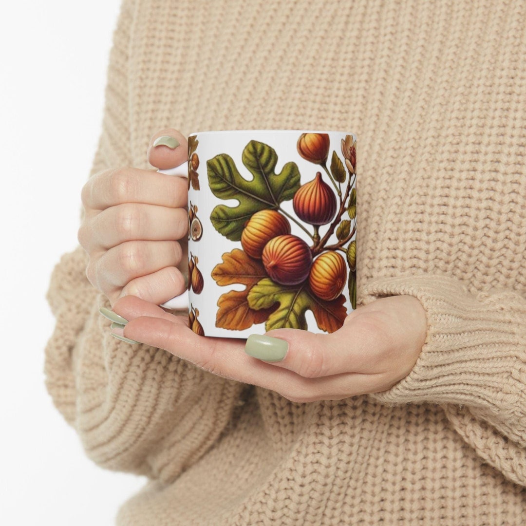Figs Branch Ceramic Mug: Botanical Drinkware Gift - Etsy