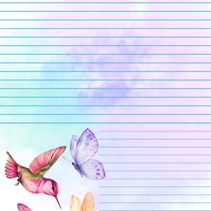 Pastel Floral Lined Digital Stationery | Printable Writing Paper With ...