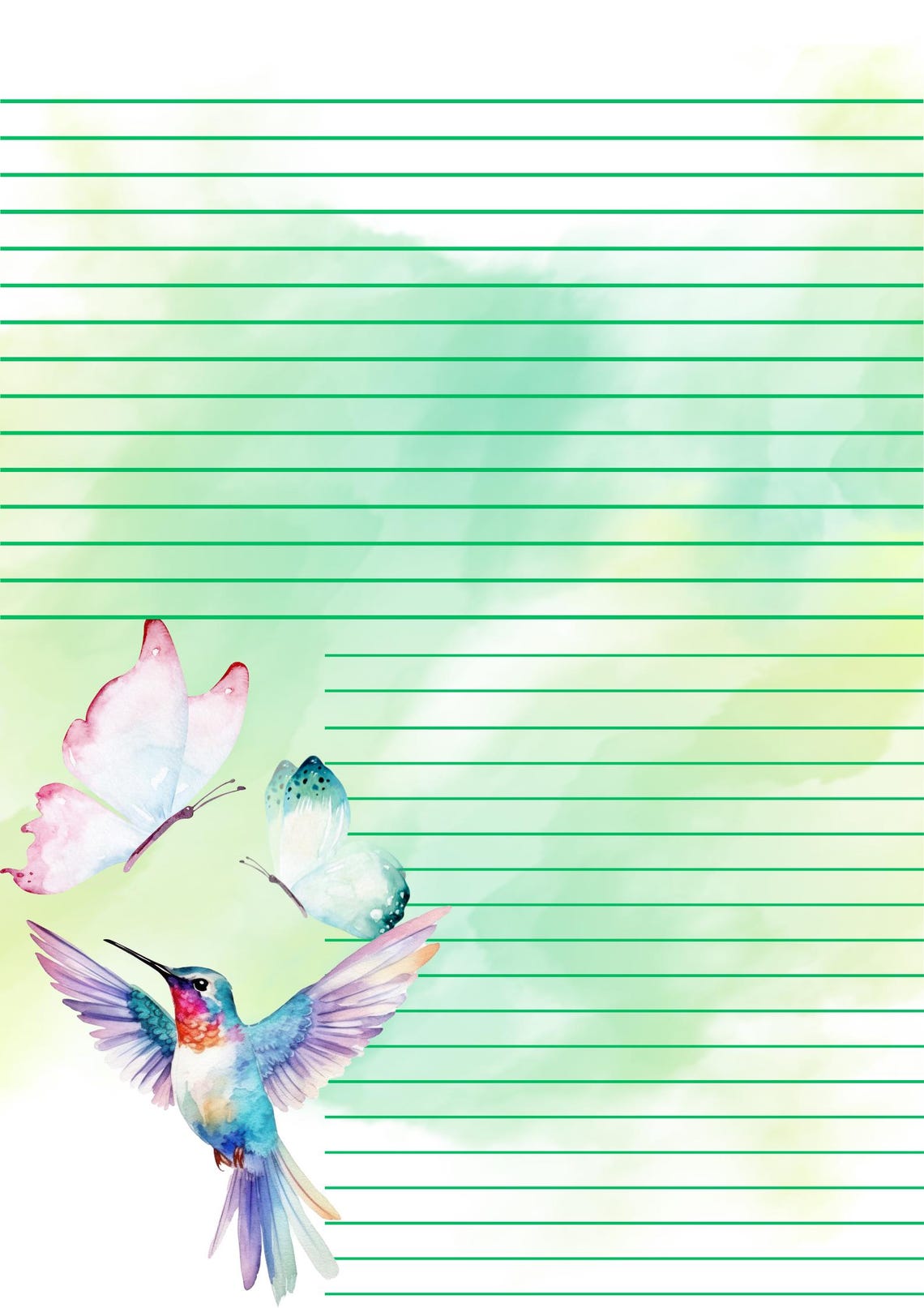 Daisy Floral Lined Writing Paper | Digital Stationery | Printable ...