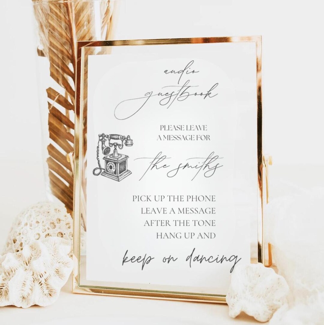 Telephone Guest Book Sign Template, Wedding Audio Guestbook, Leave Me A ...