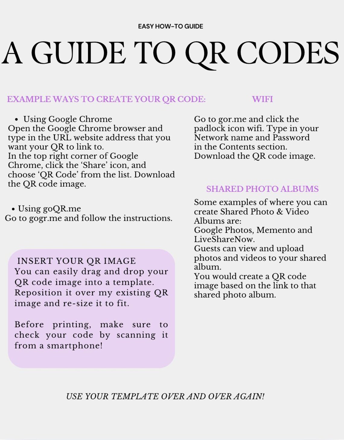 Share the Snap Ispy Game With QR Code, Wedding Shared Photo Album Signs ...