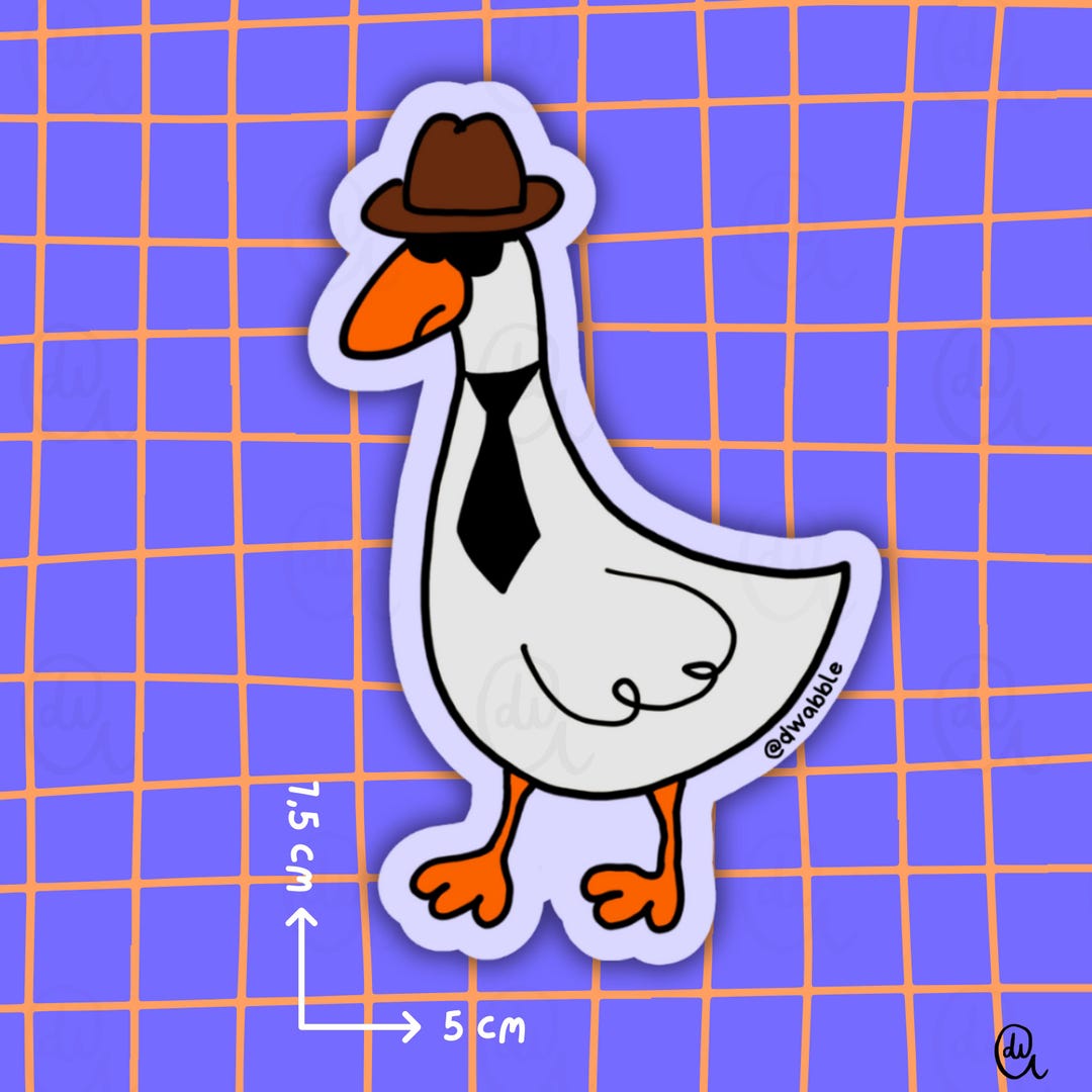Cool Goose Matte Die Cut Sticker – Edgy Hand-drawn Goose, Badass Quirky ...