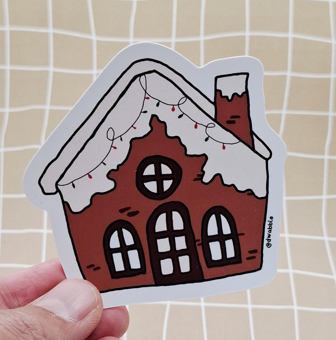 Hand-drawn Christmas Gingerbread House Sticker | Cookie Lover ...