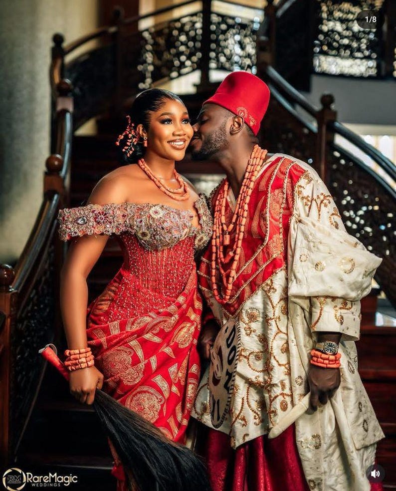 Handmade Igbo Wedding Outfit: Velvet Isiagu Matching Set - Etsy