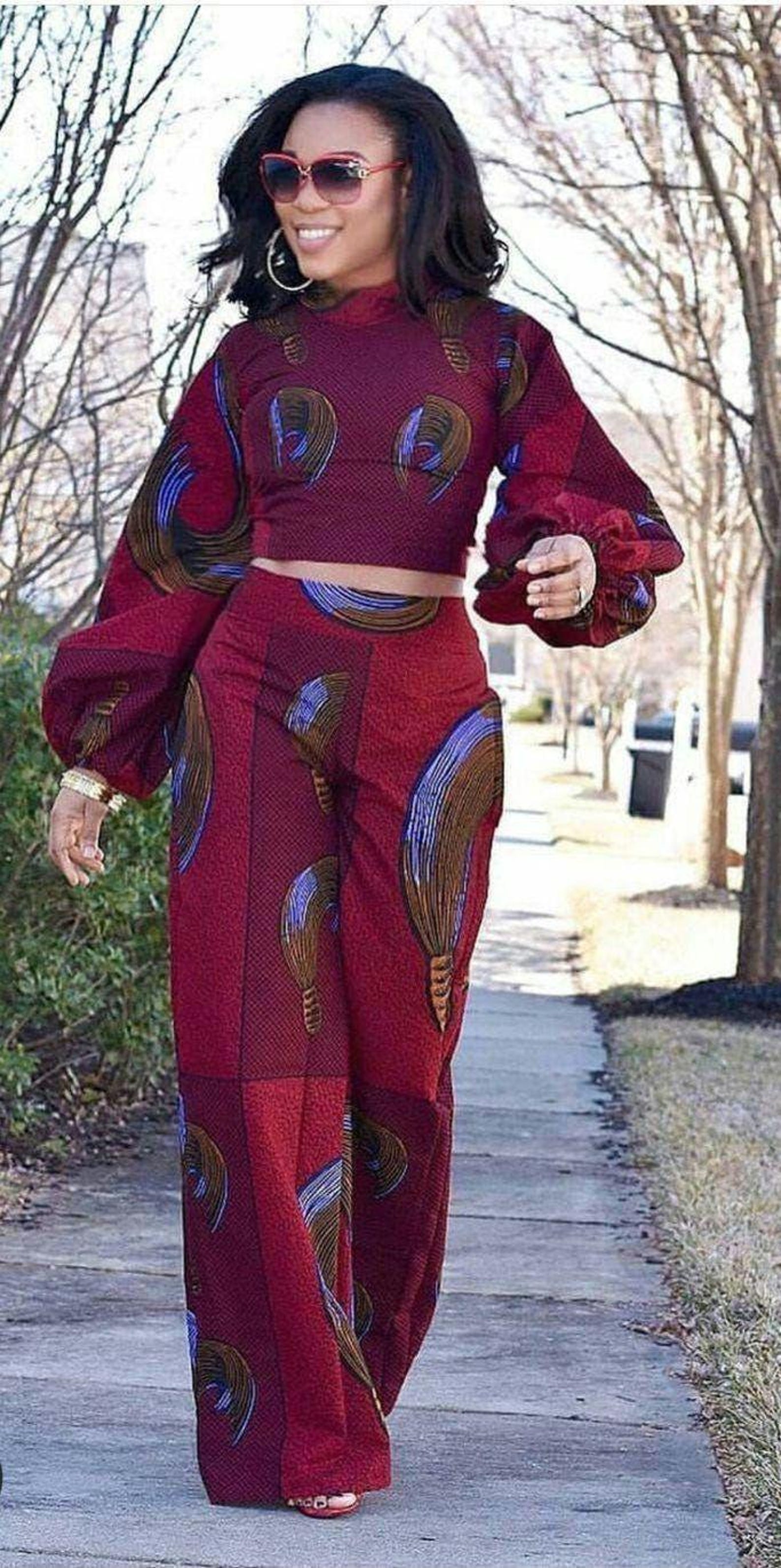 Ankara Crop Top and Pants, Ankara Two Piece Set, African Prints Pants ...