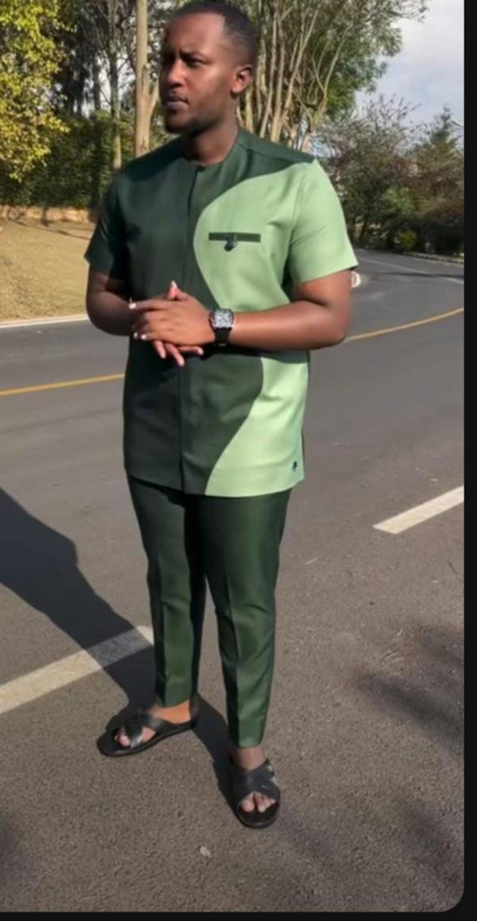 Embroidered African Men's Senator Suit: 2-piece Cotton Outfit - Etsy