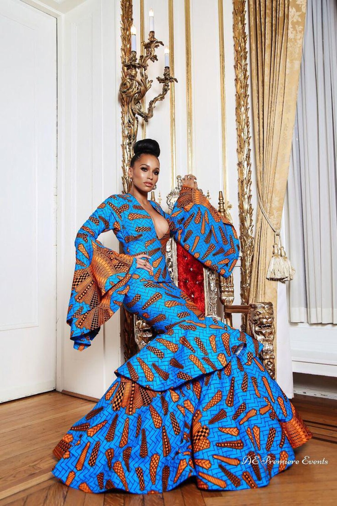 African Print Dress, African Wedding Dress, Ankara Gown, Asoebi, Long ...