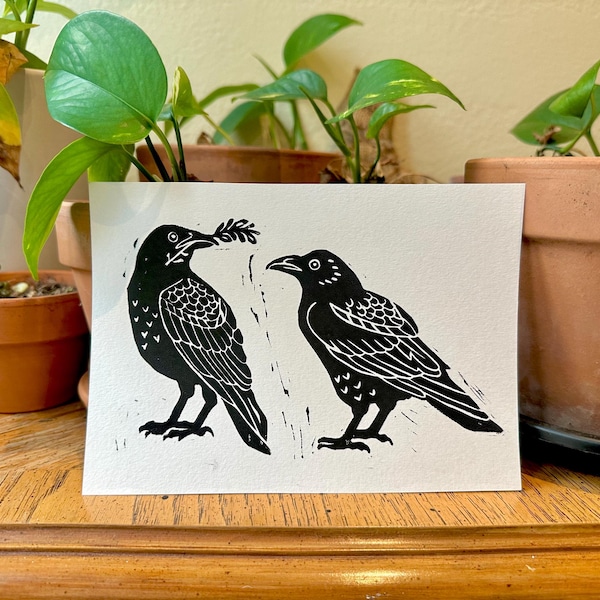 Bird Linocut - Etsy