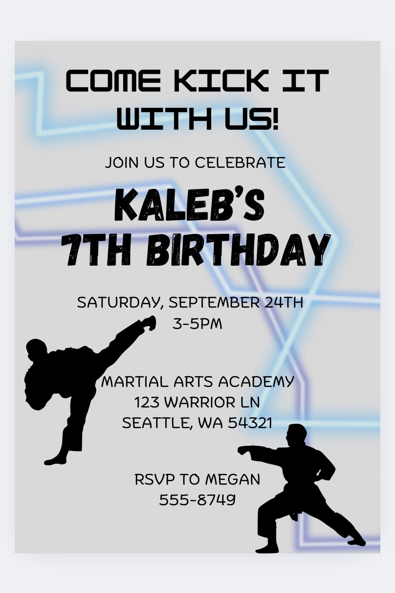 Karate Birthday Invitation, Editable Karate Template, Boys Birthday ...