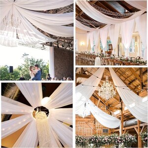 6 Panels 6.5yard White Ceiling Drapes for Weddings Wedding Arch Draping ...