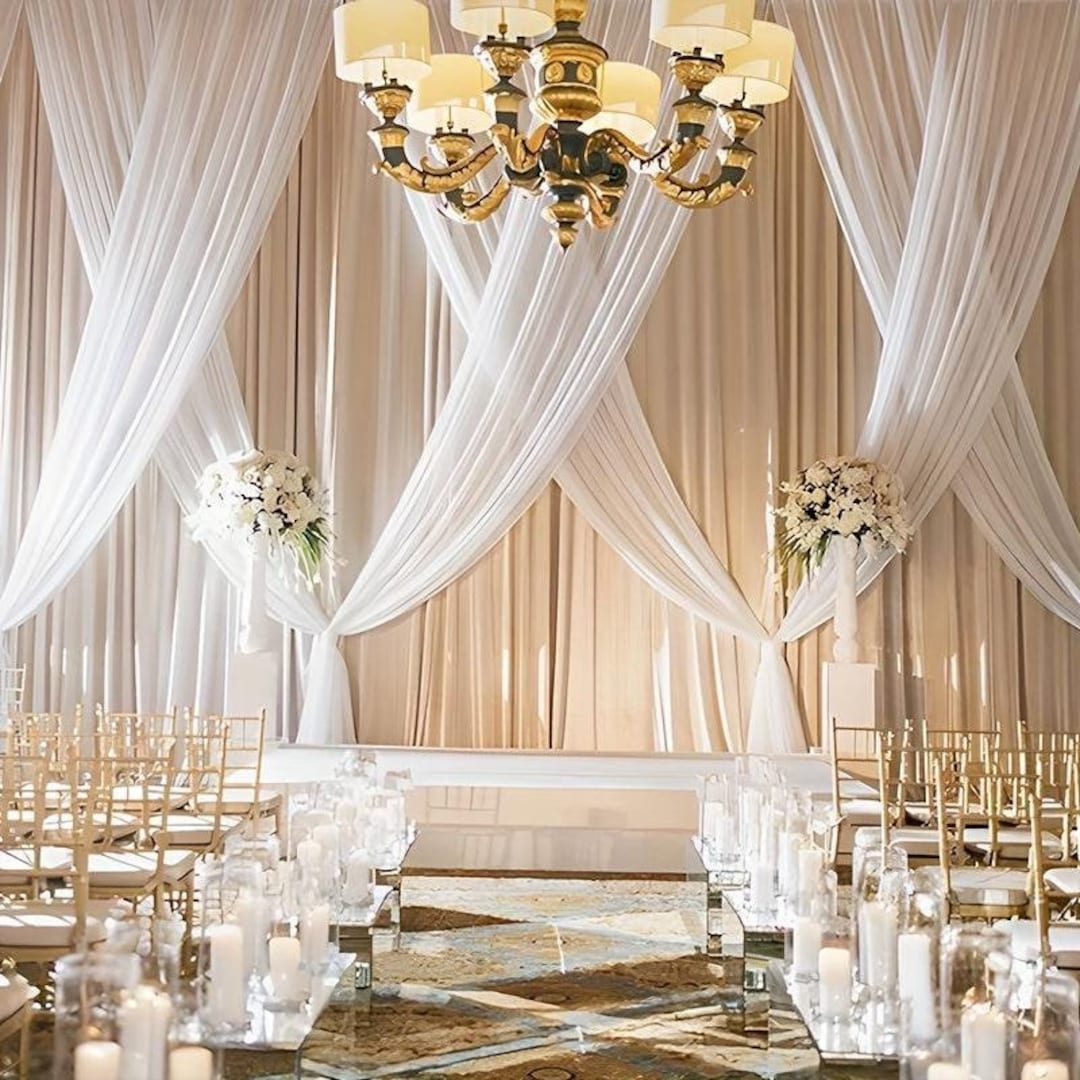 Elegant 6.5yard White Fabric - Perfect for Wedding Backdrops, Arch ...