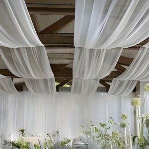 1pc, 6.5 Yards White Wedding Arch Drapes Fabric Drapery Wedding Archway ...