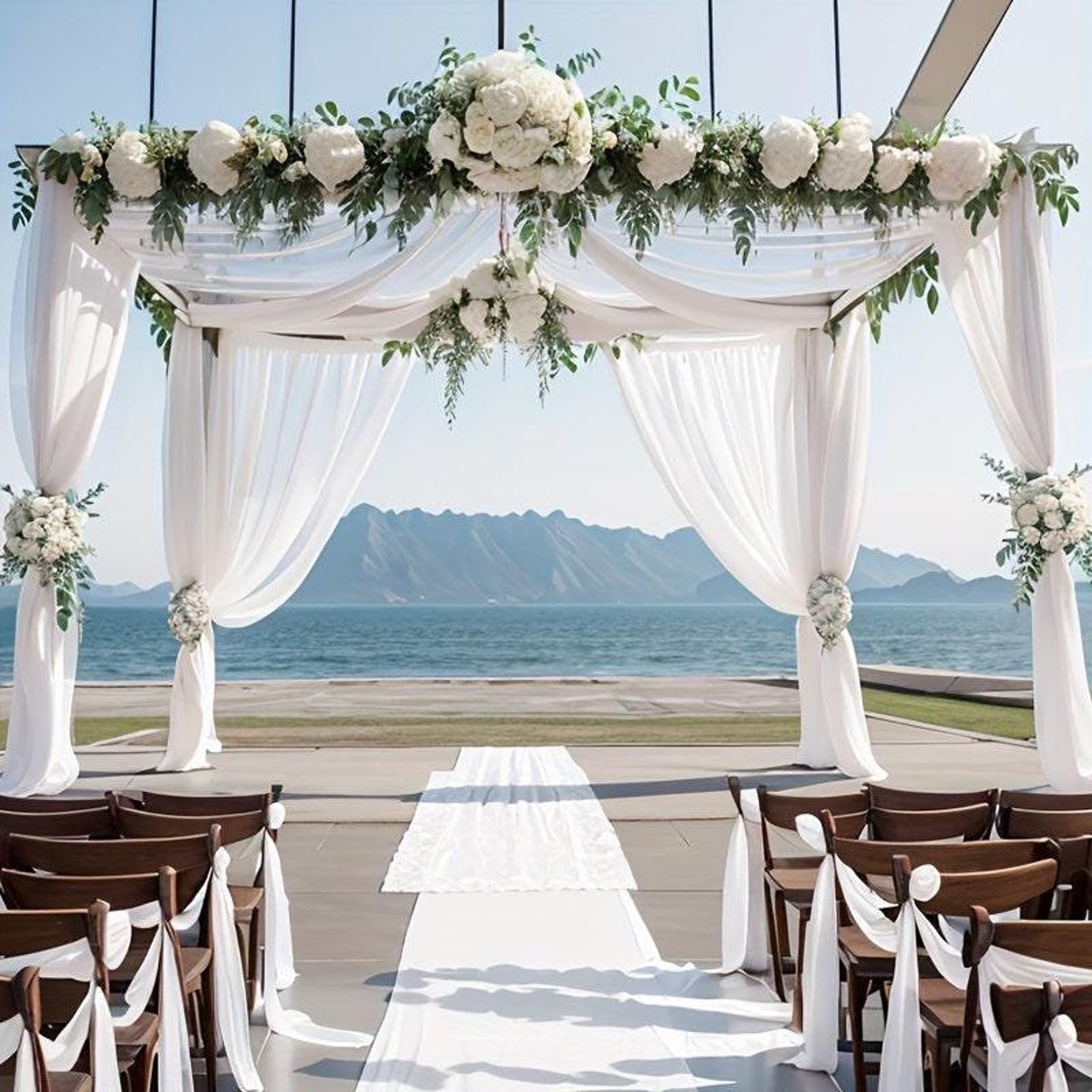 Elegant White Arch Drapery: 20ft Wedding Veil Fabric - Perfect for ...