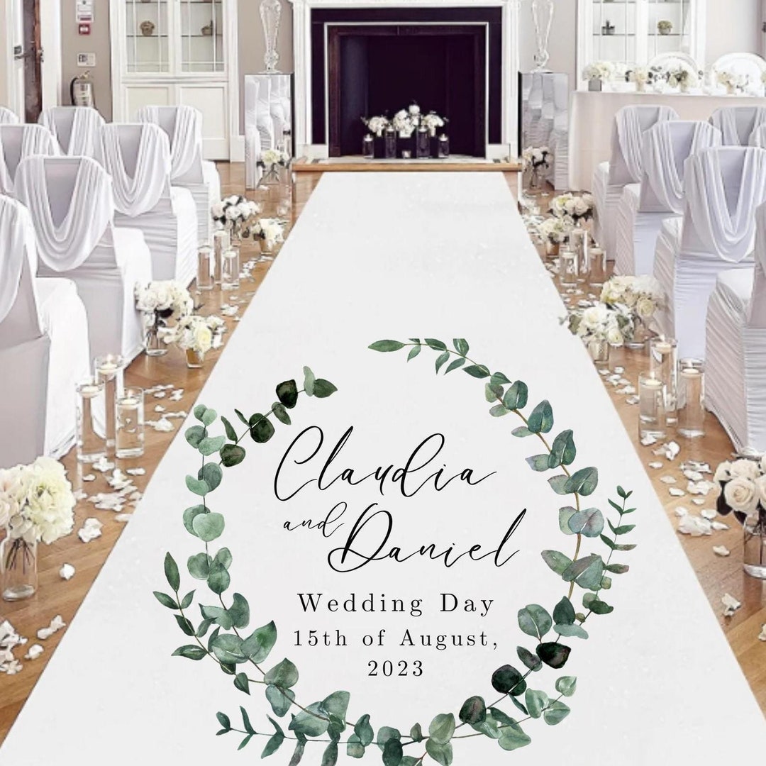 Custom Initial Script Personalized Aisle Runner - Wedding Aisle Runner ...