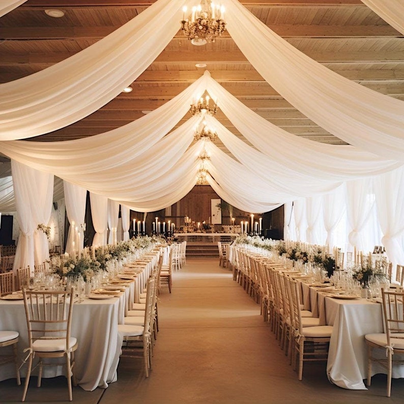 Elegant White Arch Drapery: 20ft Wedding Veil Fabric - Perfect for ...