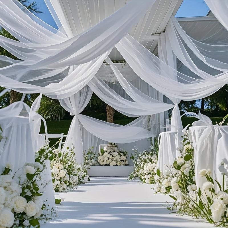 2pcs Elegant White Wedding Arch Drapes, 6.5yard - Perfect for Ceremony ...
