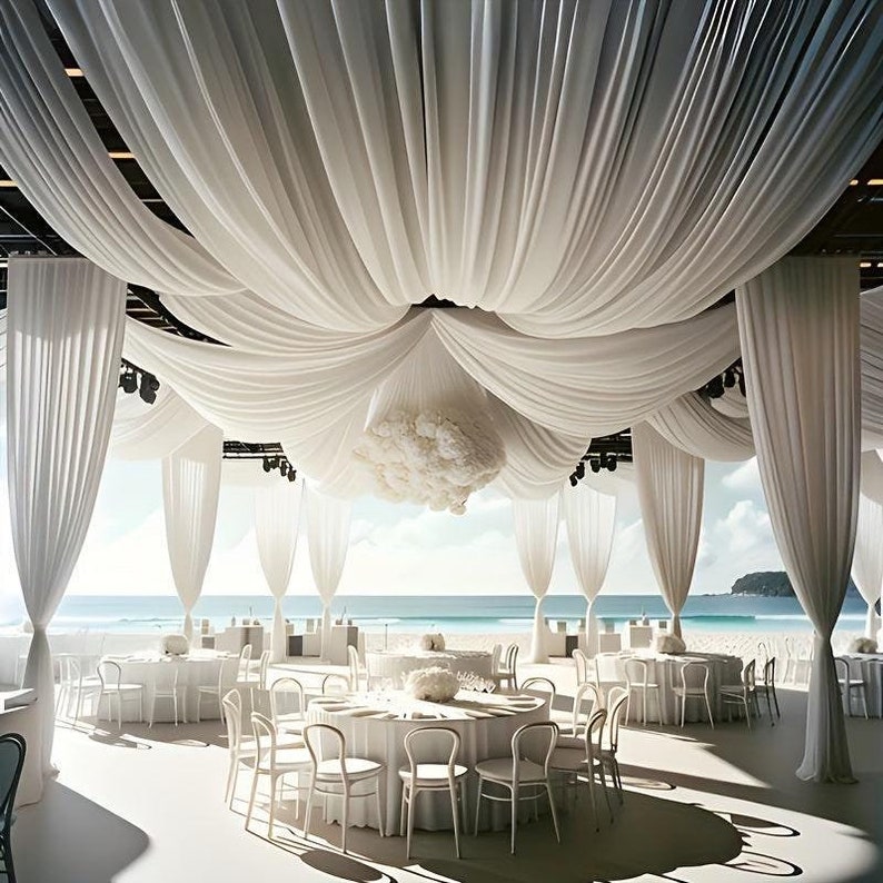 Elegant White Arch Drapery: 20ft Wedding Veil Fabric - Perfect for ...