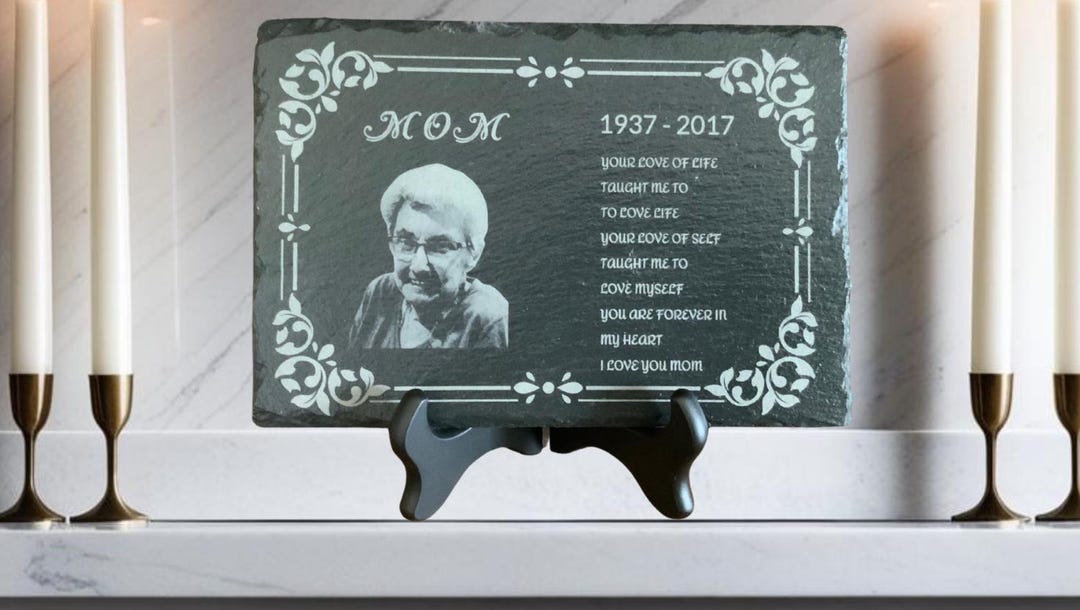 Memorial Plaque Gift for Funeral Remembrance Token With Photo Memorial ...