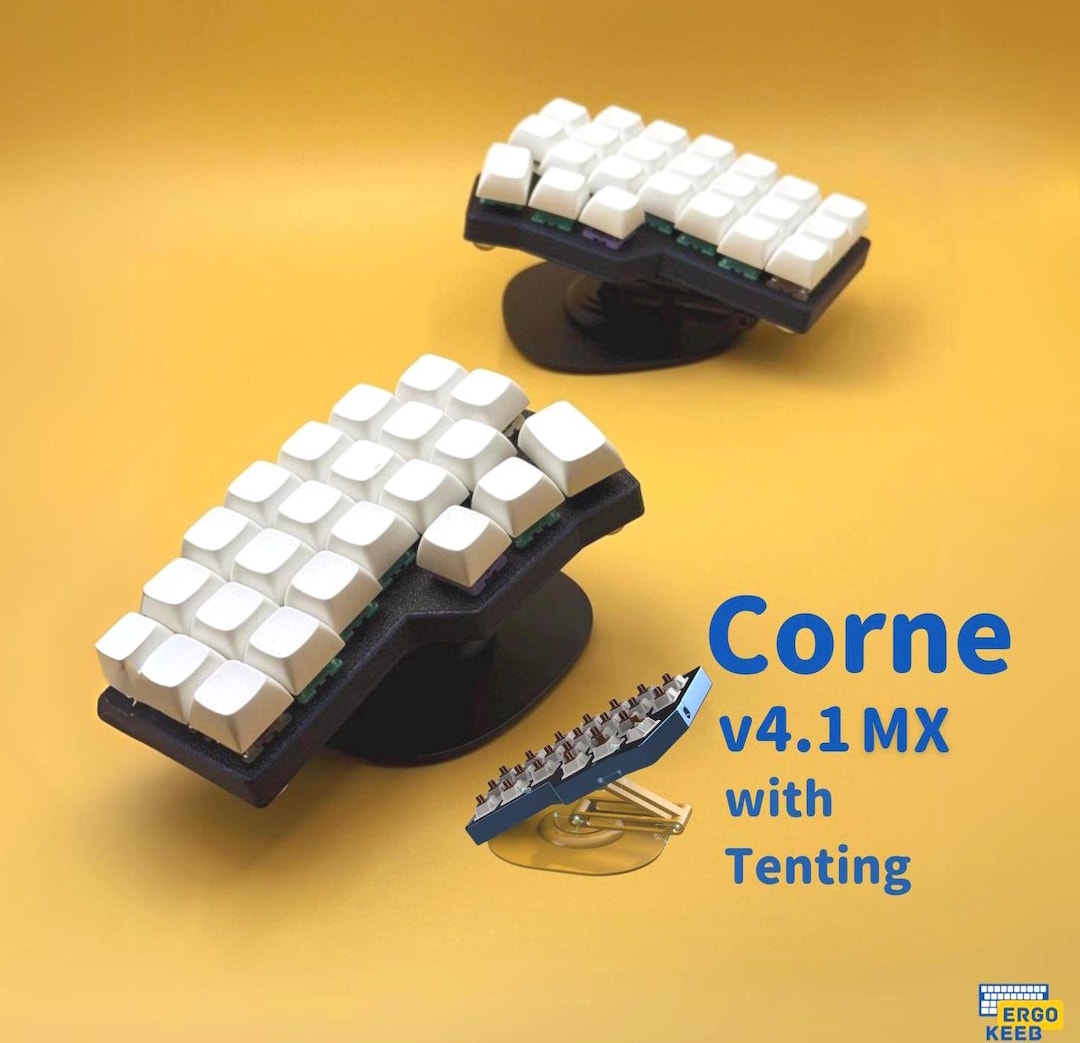 Corne V4.1 MX Wired Split Keyboard: 3D Printed Case, Adjustable Tenting ...