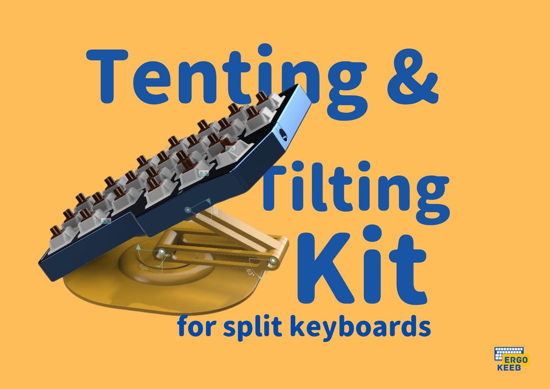 Tenting & Tilting Kit for Split Keyboards, Stand Typing, Set of 2 (1 ...