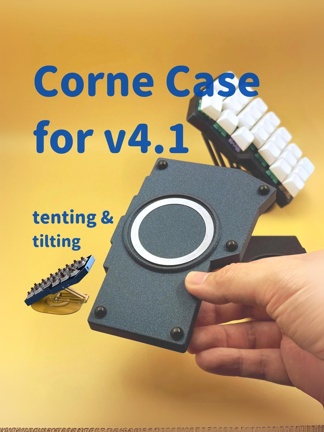 Corne V4.1 Keyboard Case: 3D Printed With Adjustable Magnetic Tenting ...