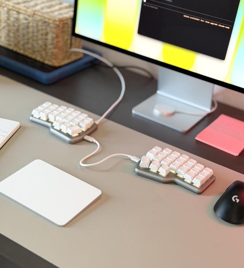 Corne Split Keyboard - Ekcorne : Aluminum CNC Case, Trackpad, Tenting ...
