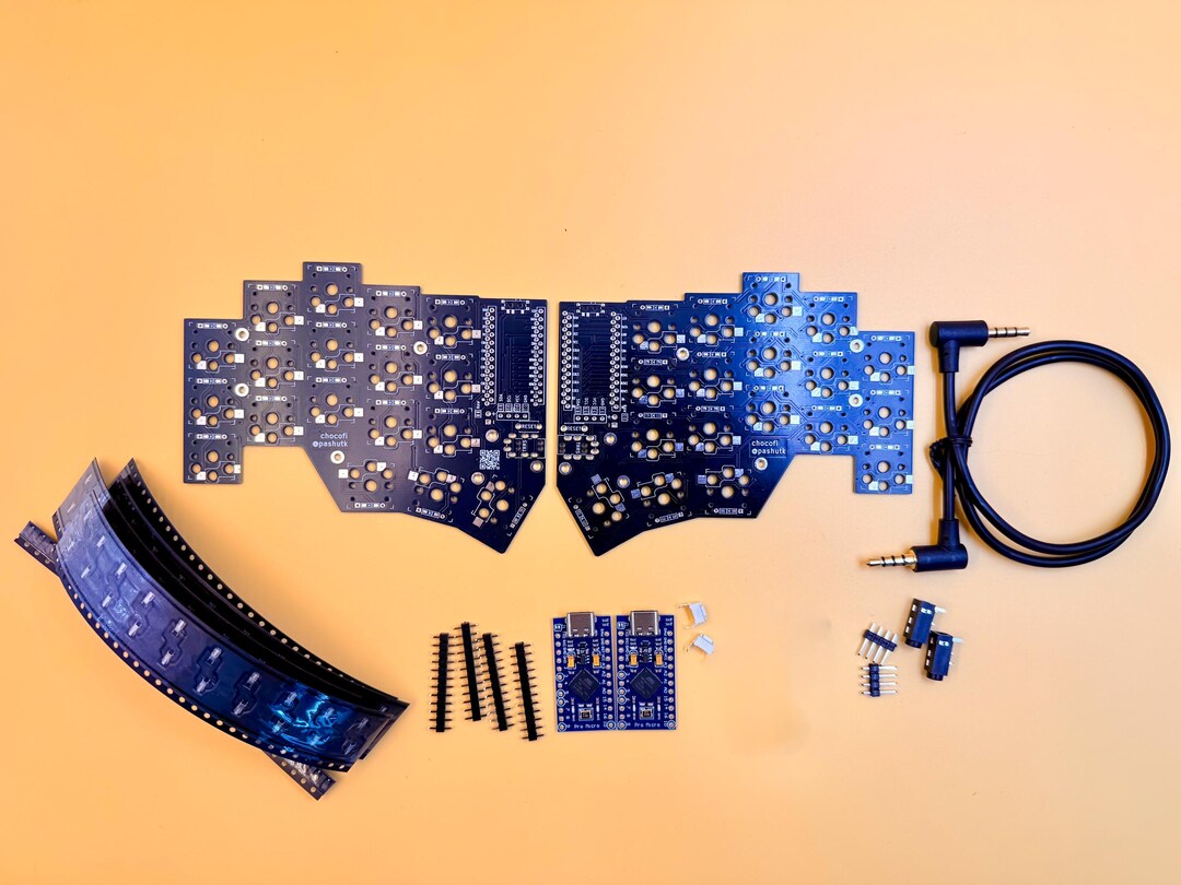 Chocofi DIY Kit, Wired 36 Keys Kailh Low Profile Choc V1 Hotswap Split ...