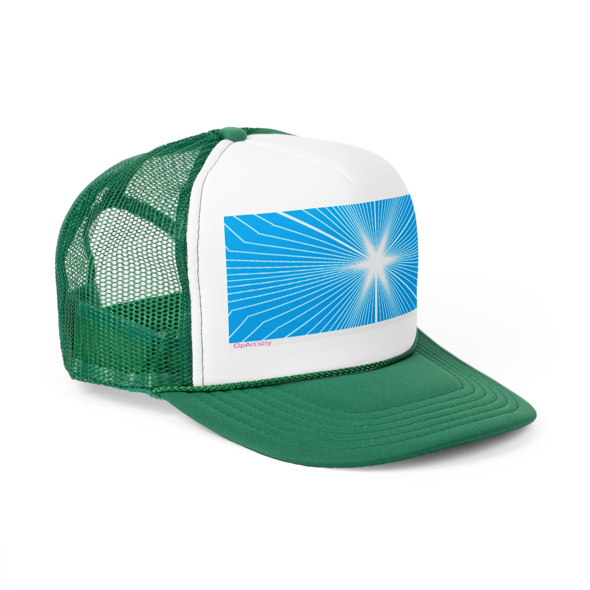 Trucker Cap, Op Art Psychedelic, Dark Star Hat for Men and Women ...