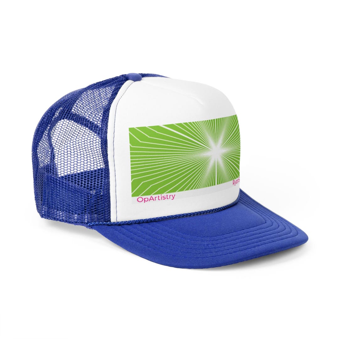 Op Art Psychedelic Trucker Cap, Dark Star Design - Etsy
