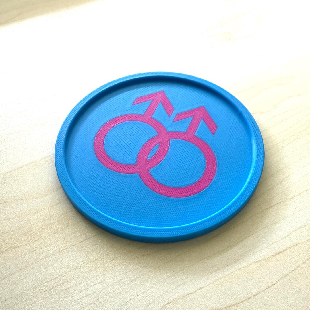 Double Male Coasters (4) - Choose Your Own Colors - Etsy