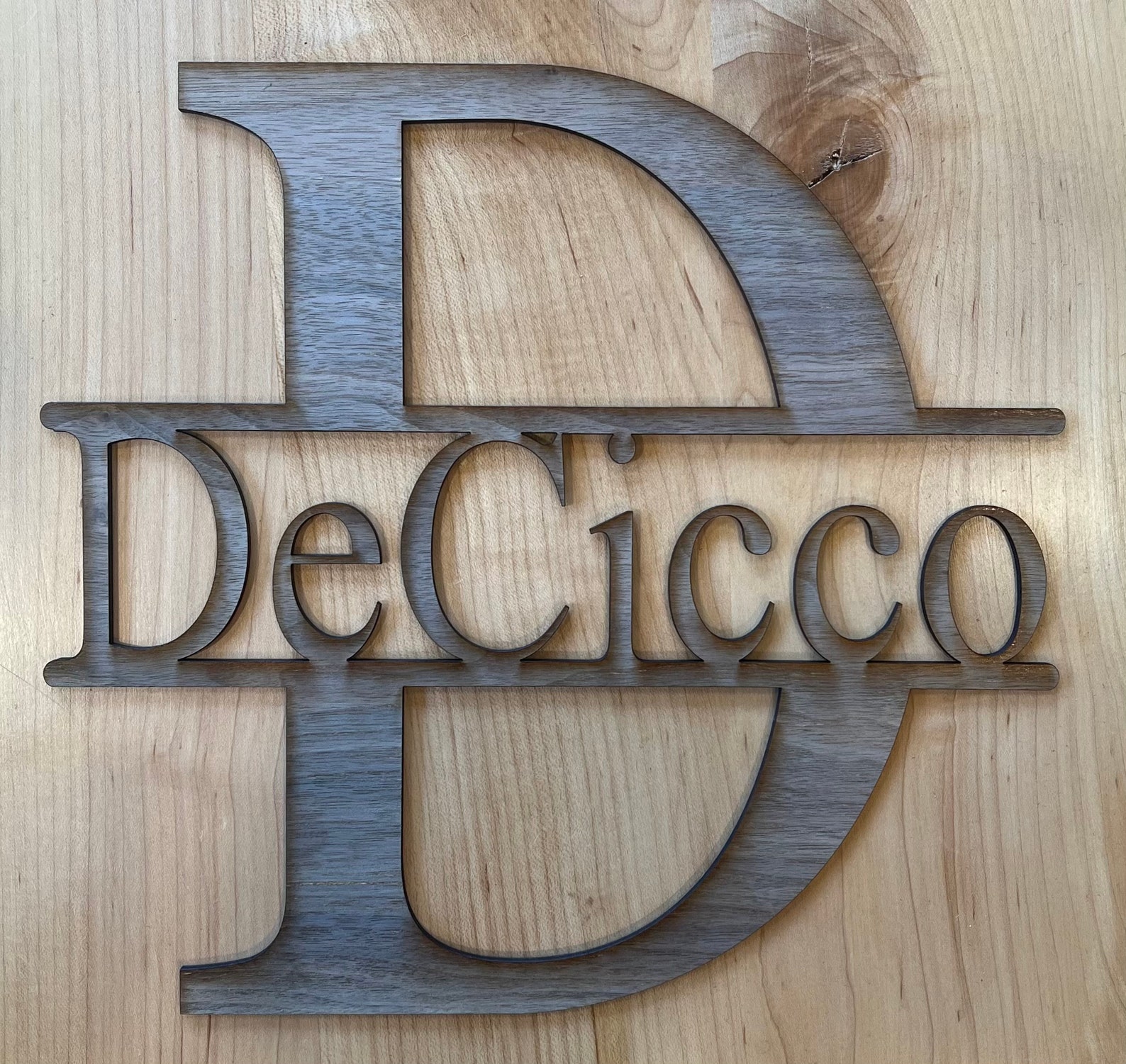 Last Name Monogram I Monogram Letter Cutout I Wood Cutout Monogram I ...