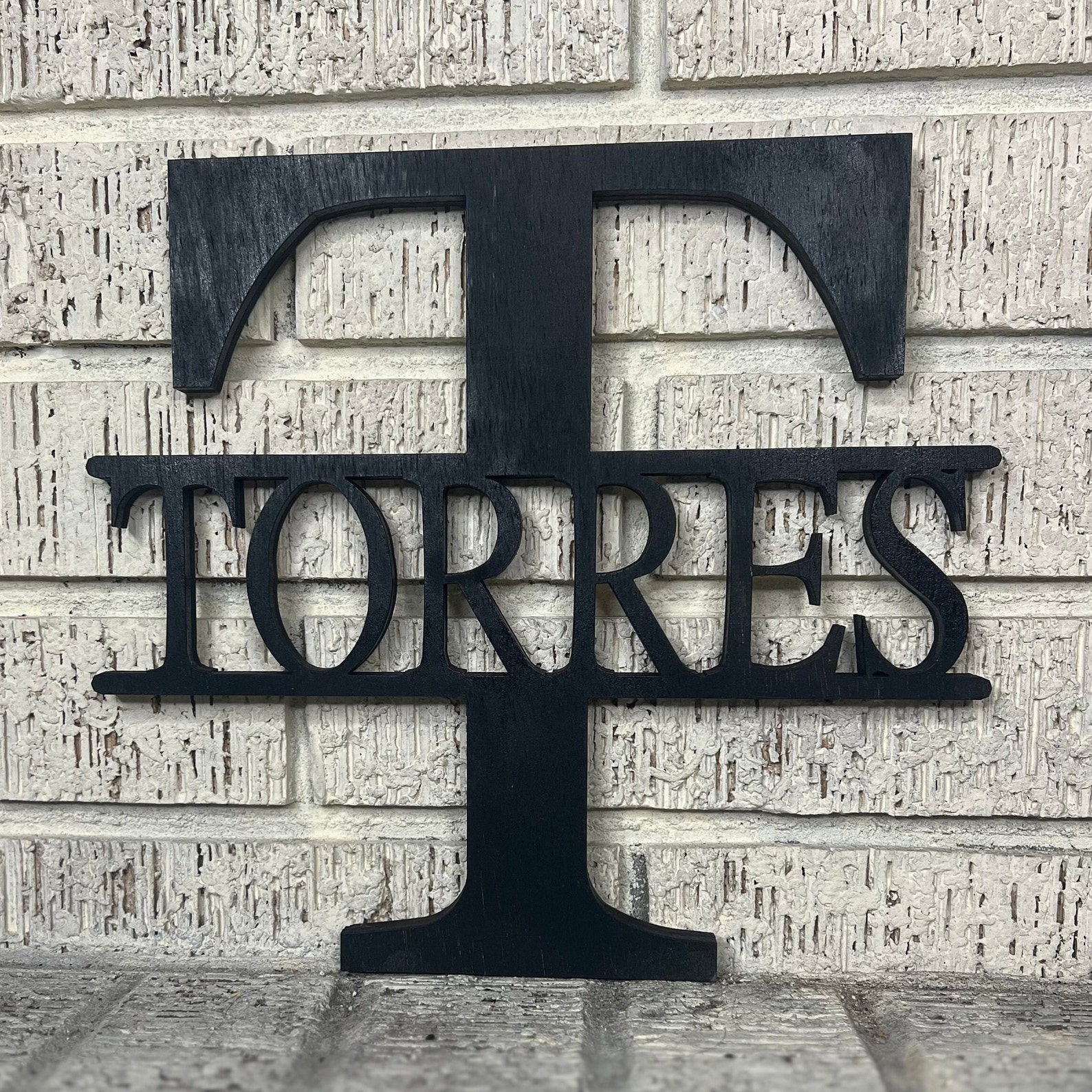 Last Name Monogram I Monogram Letter Cutout I Wood Cutout Monogram I ...