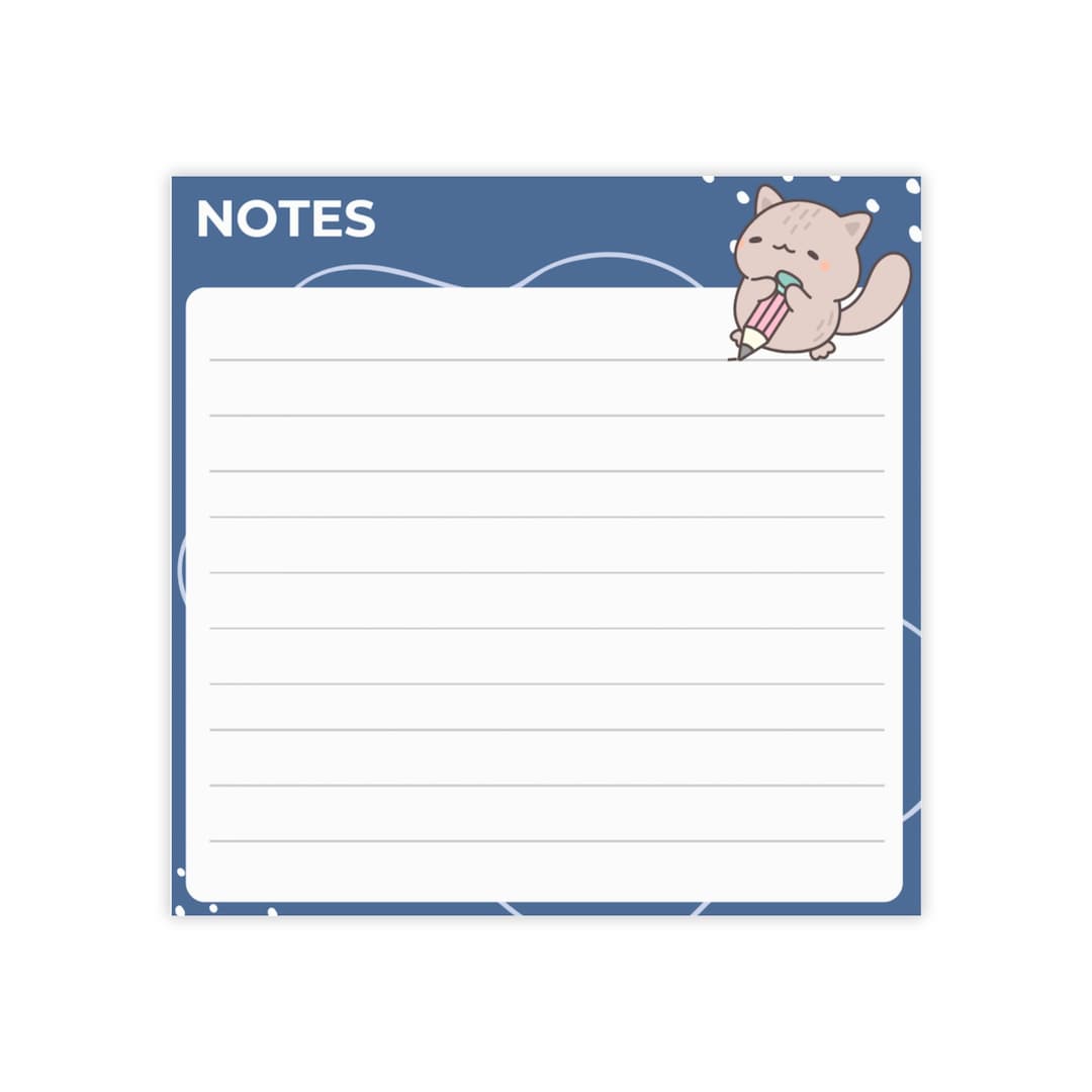 Cat Sticky Notes, Cute Animal Memo Pads, Kawaii Kitty Stationery Set ...