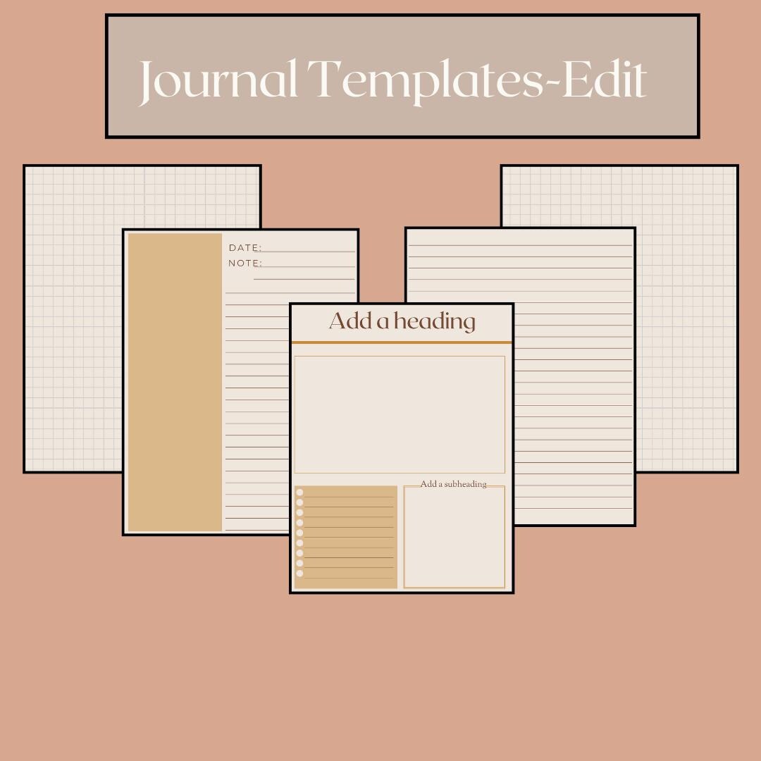 45 Editable Journal Templates for Creating Your Own Planner | Edit ...