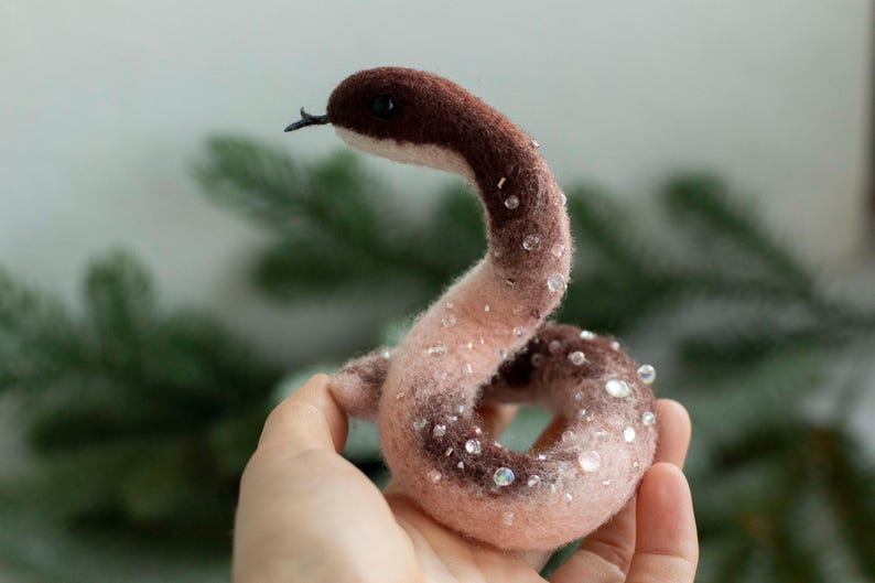 Handmade Felted Snake – Symbol of the Year - Needle Felted Snake - Etsy