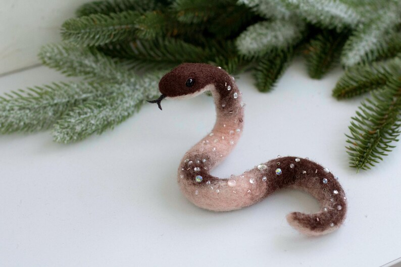 Handmade Felted Snake – Symbol of the Year - Needle Felted Snake - Etsy