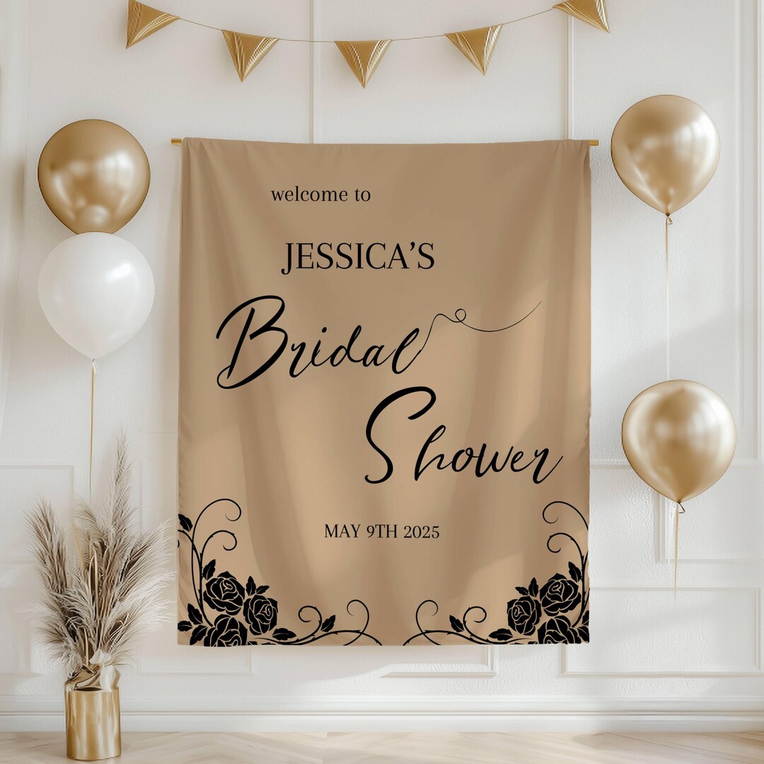 Bridal Shower Backdrop, Wedding Backdrop, Bridal Shower Banner, Custom ...