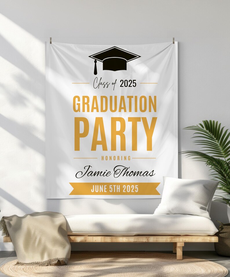 Class of 2025 Custom Graduation Party Backdrop, Personalized Congrats ...