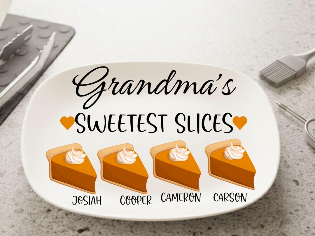 Custom Grandma Christmas Platter, Personalized Nana Christmas Plate ...
