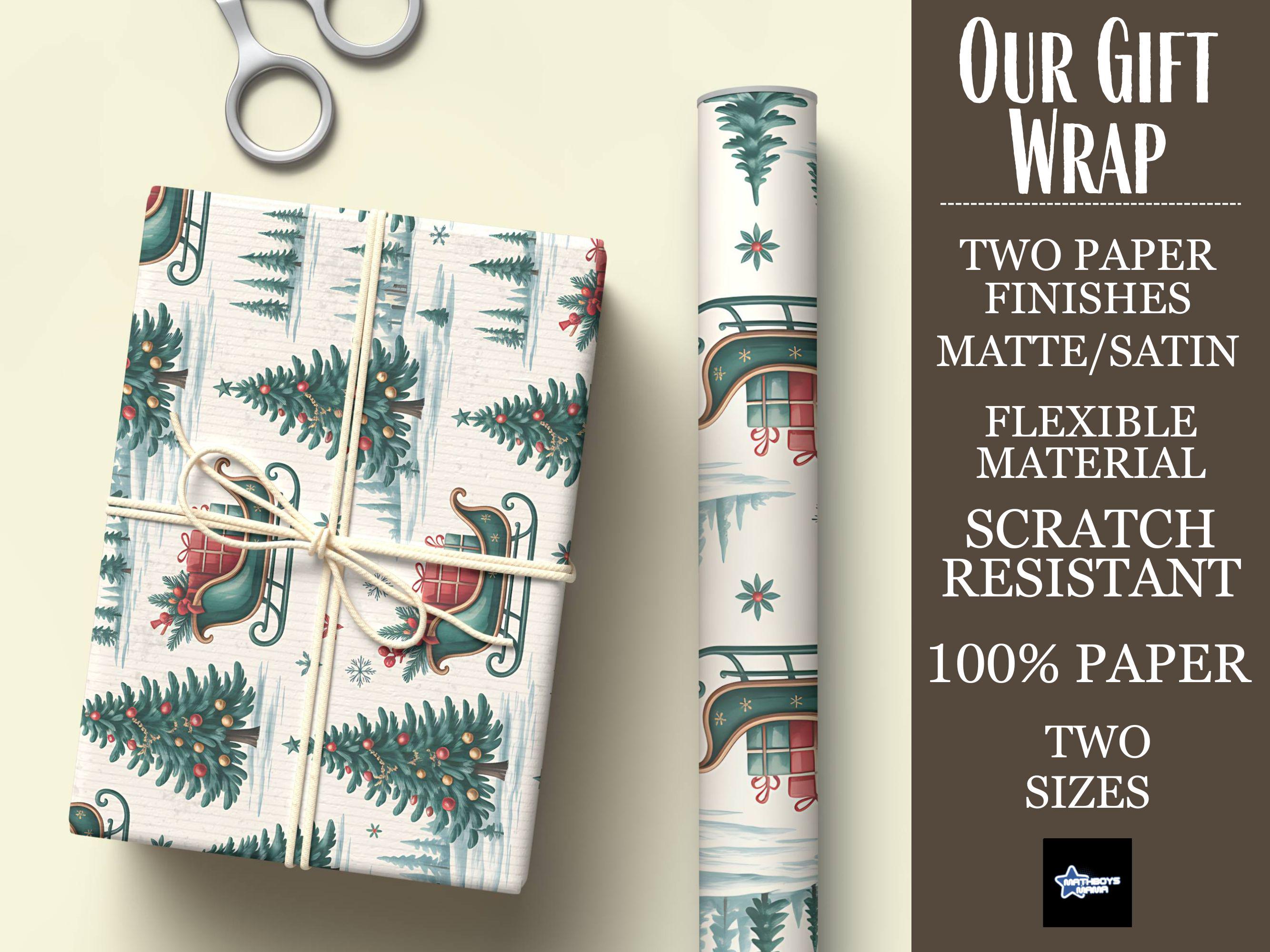 Black and White Snowflake Wrapping Paper, Minimalist Holiday Gift Wrap ...