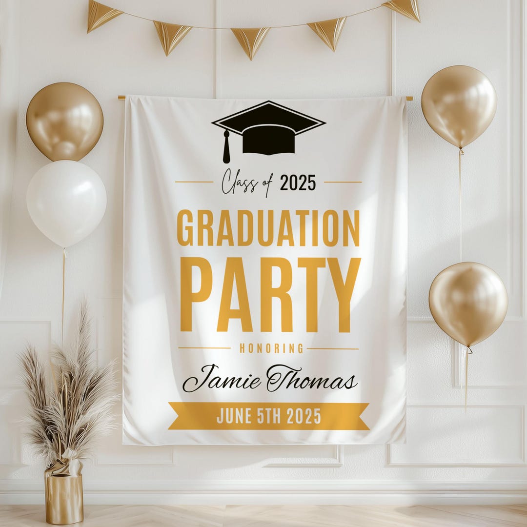 Class of 2025 Custom Graduation Party Backdrop, Personalized Congrats ...
