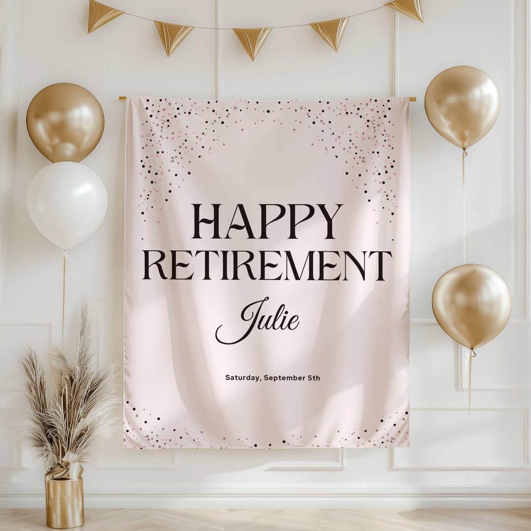 Retirement Backdrops, Custom Retirement Backdrop, Personalized ...
