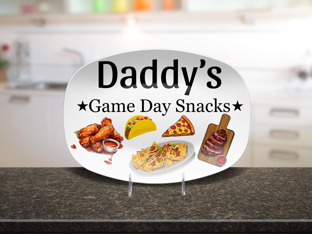 Daddy’s Game Day Snacks Plate, Personalized Snack Platter for Dad ...