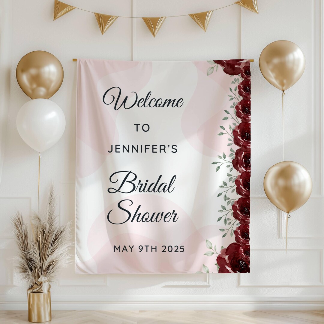 Bridal Shower Backdrop, Wedding Backdrop, Bridal Shower Banner, Custom ...