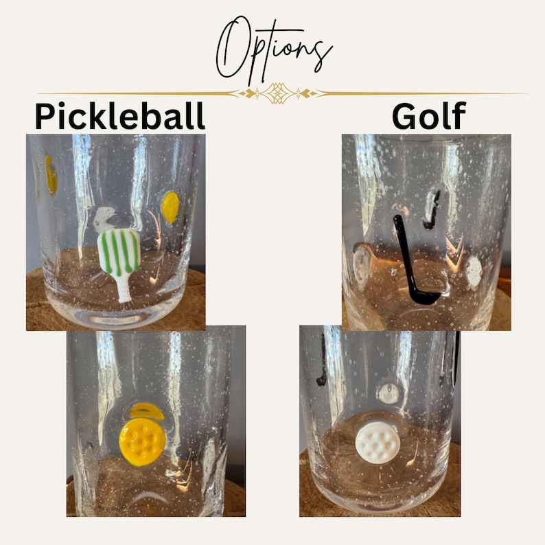 Handcrafted Golf or Pickleball Juice Glass, Drinking Glass, Bubble ...
