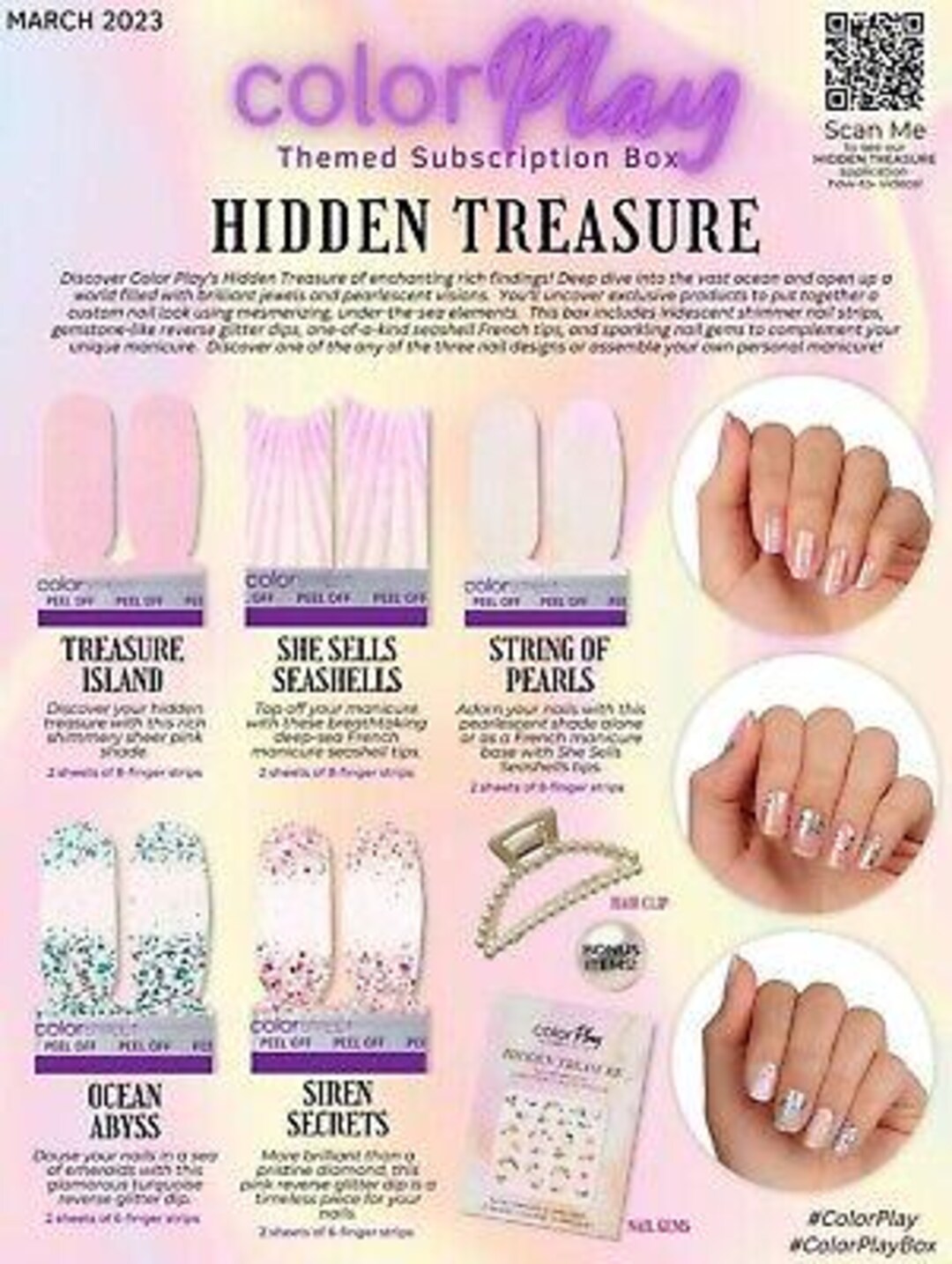 Color Street Subscription Box Hidden Treasure March 2023 - Etsy