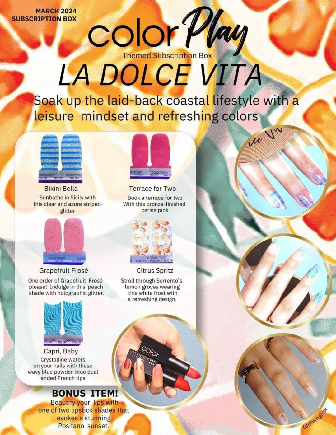 Color Street Subscription Box - La Dolce Vita March 2024 - Etsy